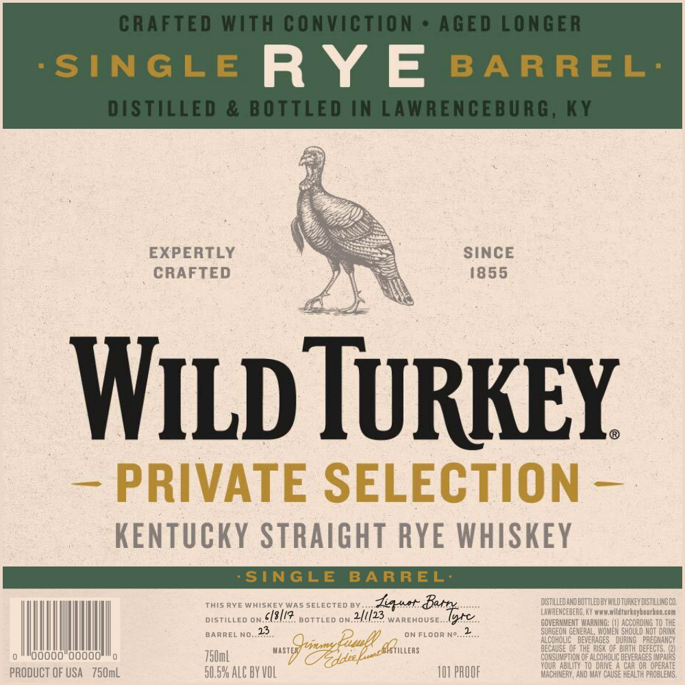 Wild Turkey Single Barrel Rye – Rare Bird 101